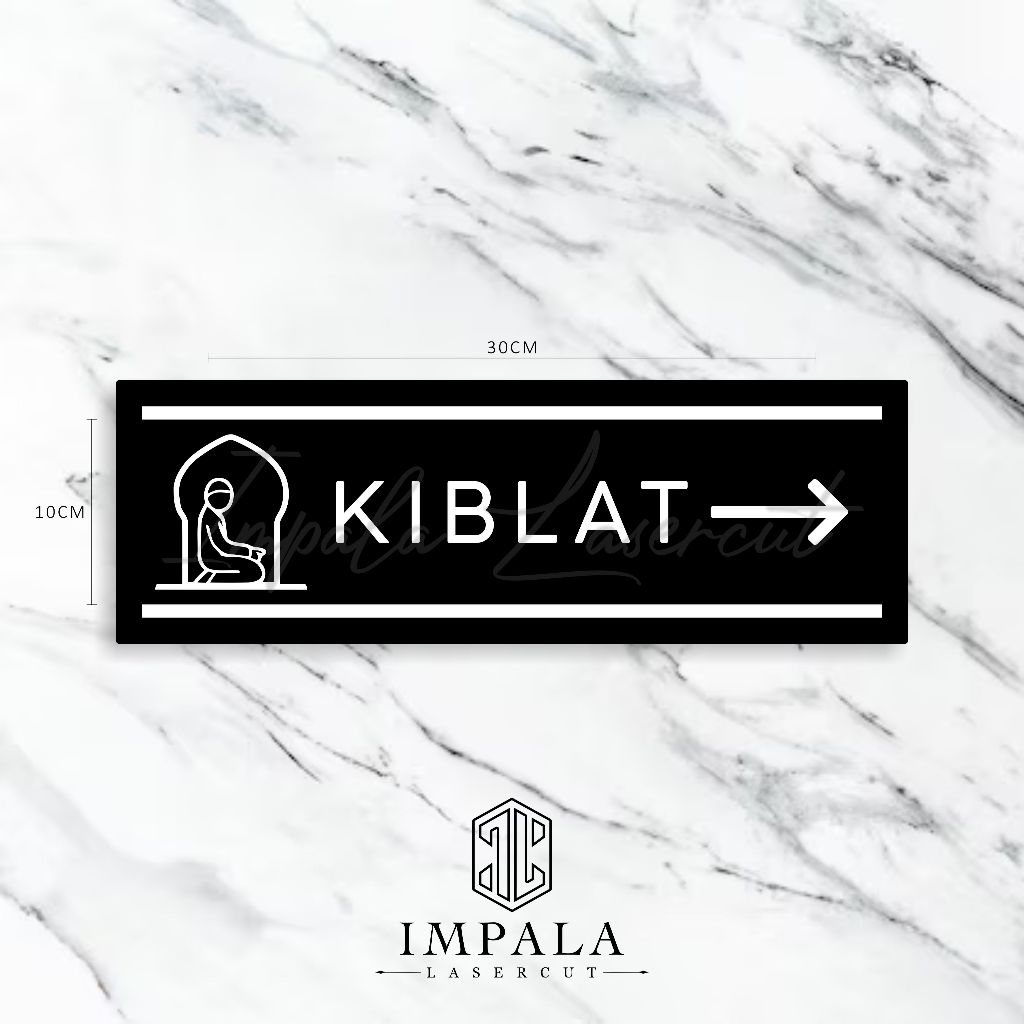 Jual Sign Papan Tanda Akrilik Kiblat Laser Cut Modern Label Sign ...