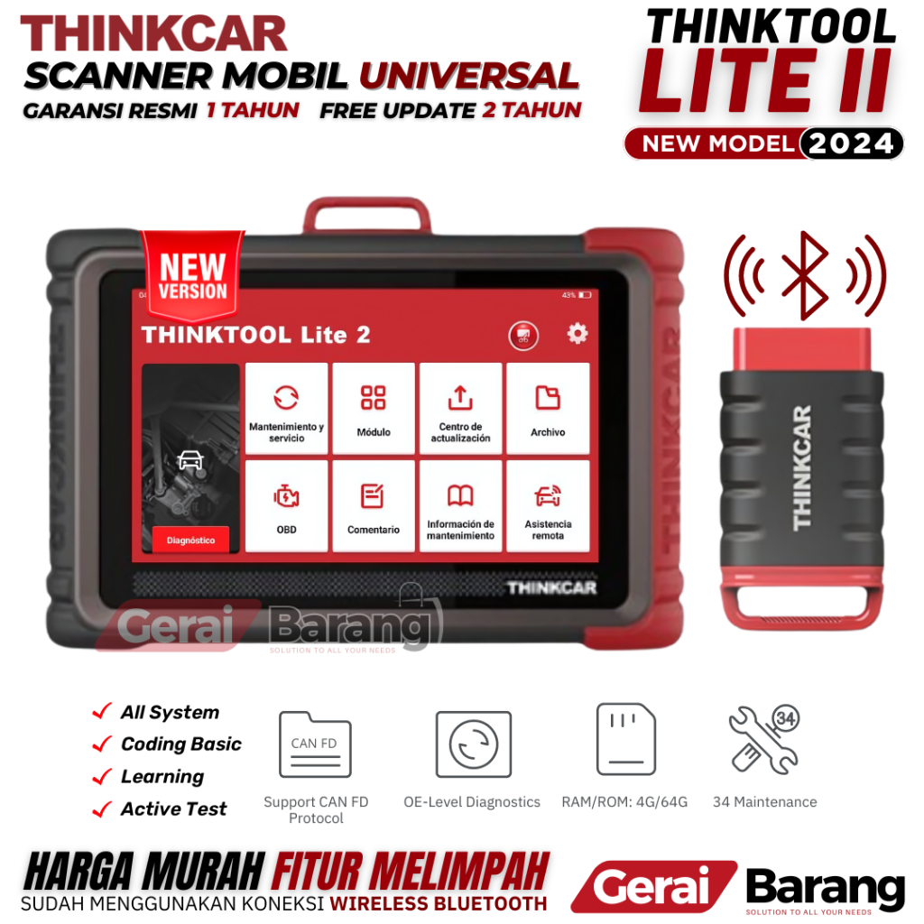 Jual Scanner Mobil Universal New THINKCAR THINKTOOL LITE 2 Koneksi ...