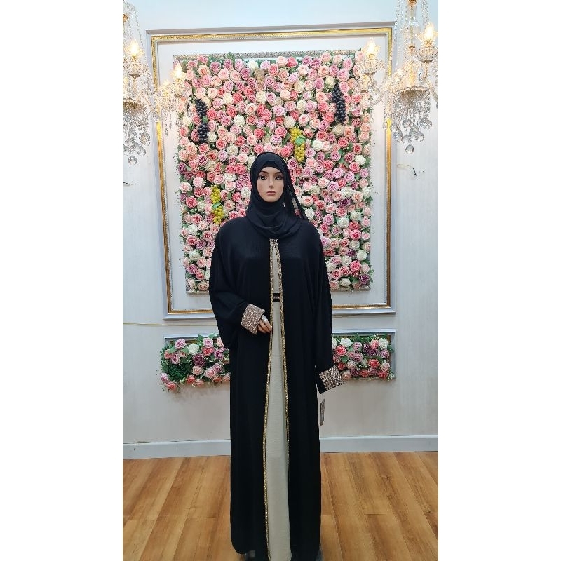 Jual abaya outer abaya mesir model outer hitam kombinasi abaya mesir ...