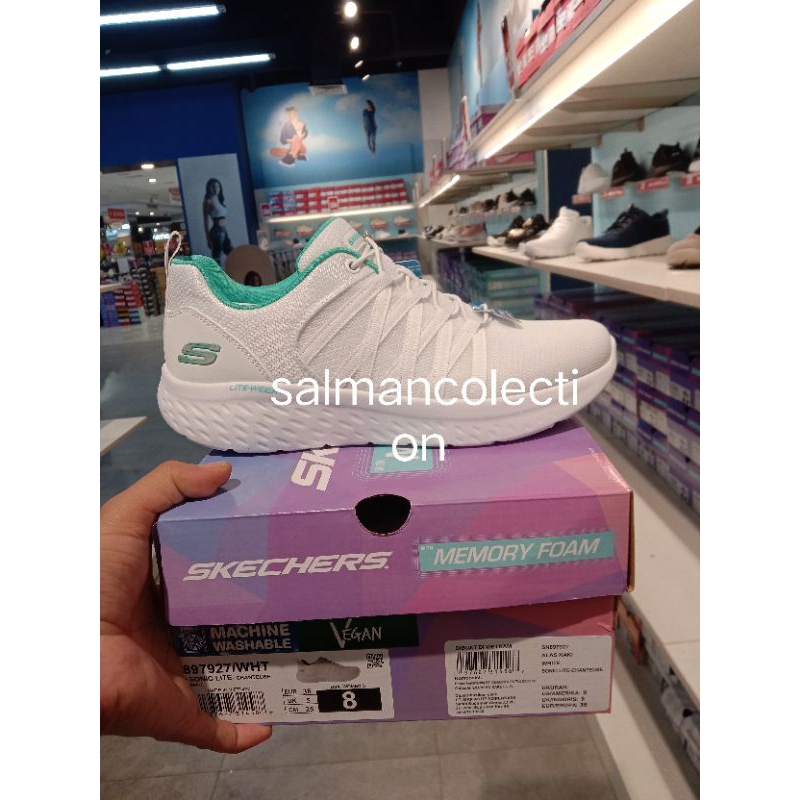 Jual sepatu putih Sonic lite Skechers original100% sports station sale | Shopee Indonesia