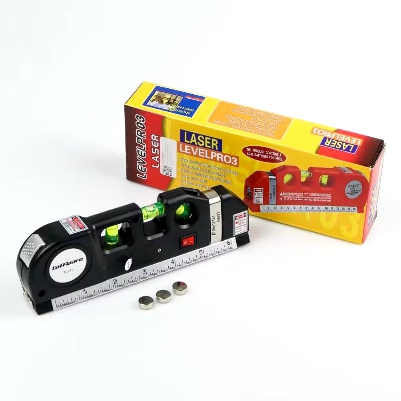 Jual Meteran 250cm Laser penggaris waterpass Fixit Level Pro 3 Alat ...
