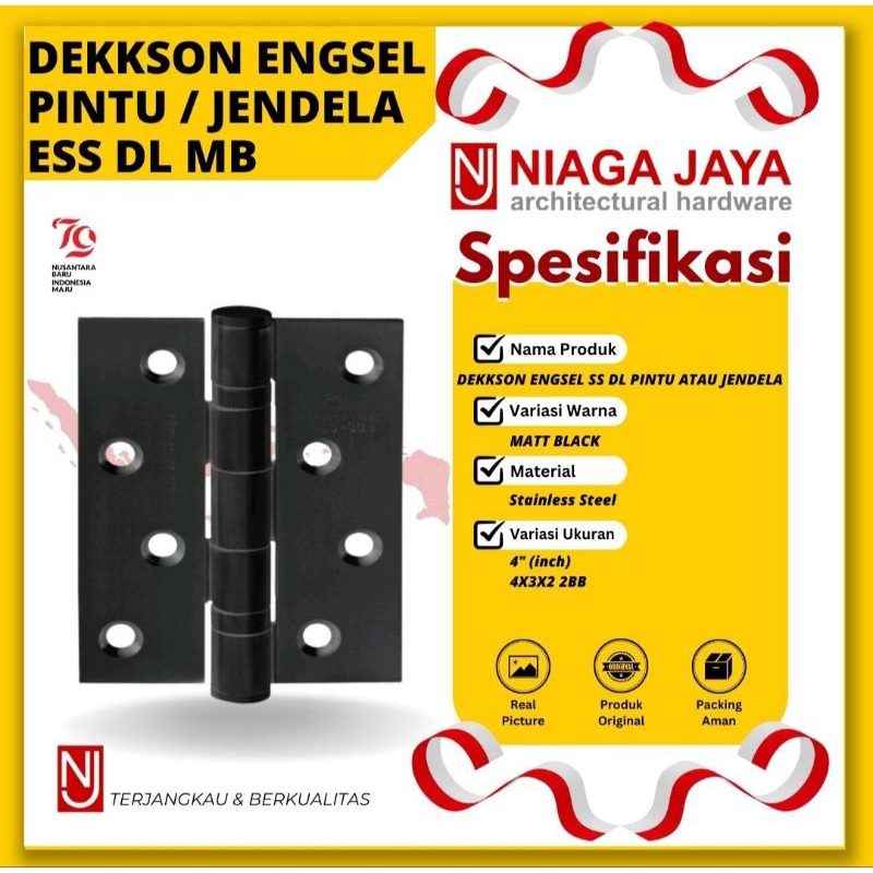 Jual ENGSEL HINGE DEKKSON ESS DL 4 inch 4X3X2MM 2BB 10 cm | Shopee ...
