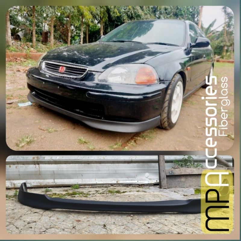 Jual Lips add-on bodykit bumper bemper depan Honda civic ferio type R ...