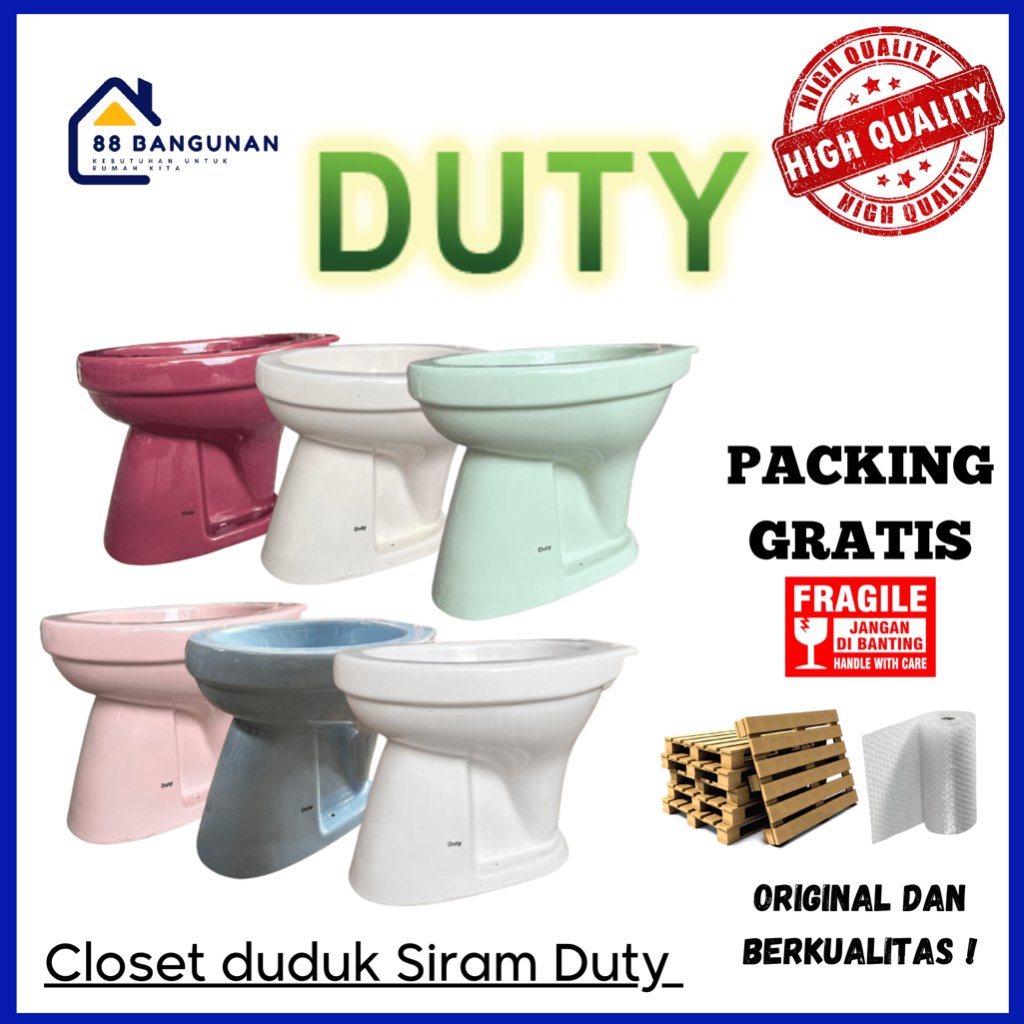 Jual [Packing Peti Kayu] Kloset Duduk Keramik DUTY / Closet duduk Siram ...