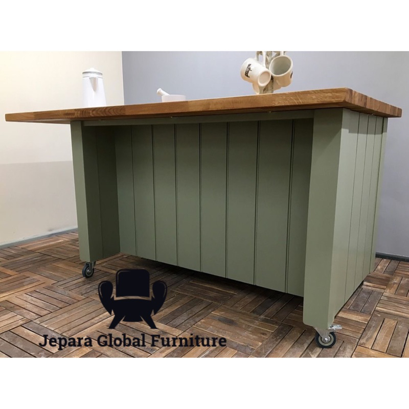 Jual Kitchen Island Meja Dapur Duco klasik green - meja dapur jati ...