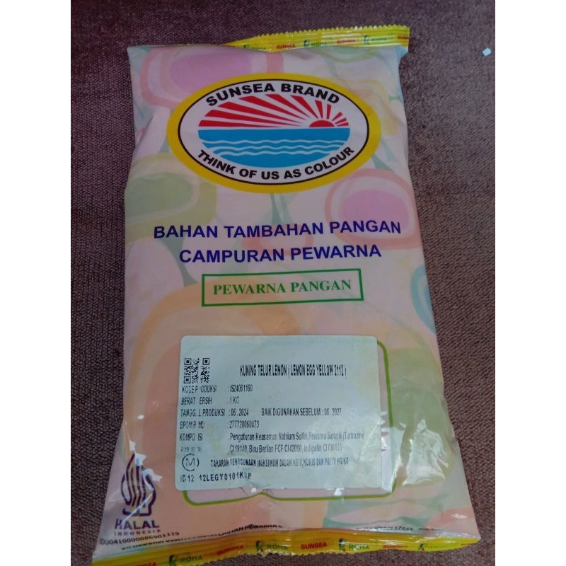 Jual pewarna makanan Kuning telur Lemon/Lemon egg yellow 1kg | Shopee ...