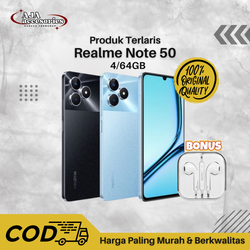 Jual Realme Note 50 4GB+4GB*|64GB (90Hz Vivid Display | Mini Capsule ...