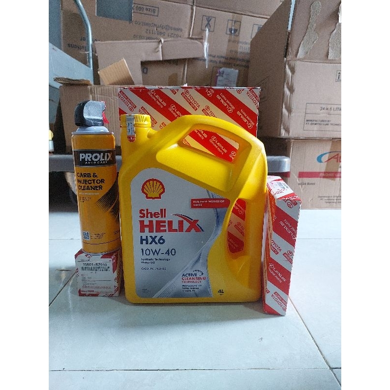 Jual PAKET LENGKAP AVANZA XENIA OLI SHELL HX6 SAE 10W40 API SN ORIGINAL ...