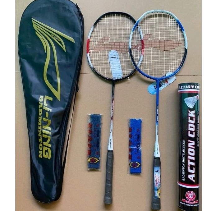 Jual Raket Badminton Lengkap 2 Raket + 2 Grip + 1 Tas + 1 Shuttlecock ...
