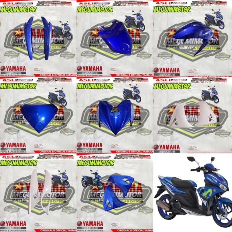Jual COVER BODY HALUS FULL SET YAMAHA AEROX 125 BIRU ORIGINAL YAMAHA ...
