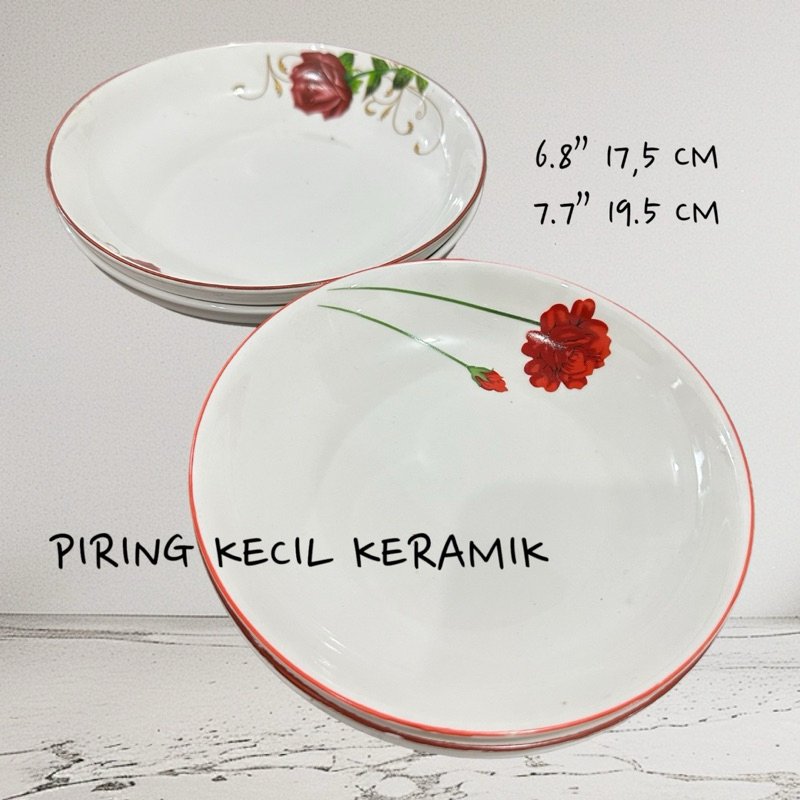 Jual Piring Kecil Keramik Piring Kue Keramik 17.5cm 19.5cm | Shopee ...