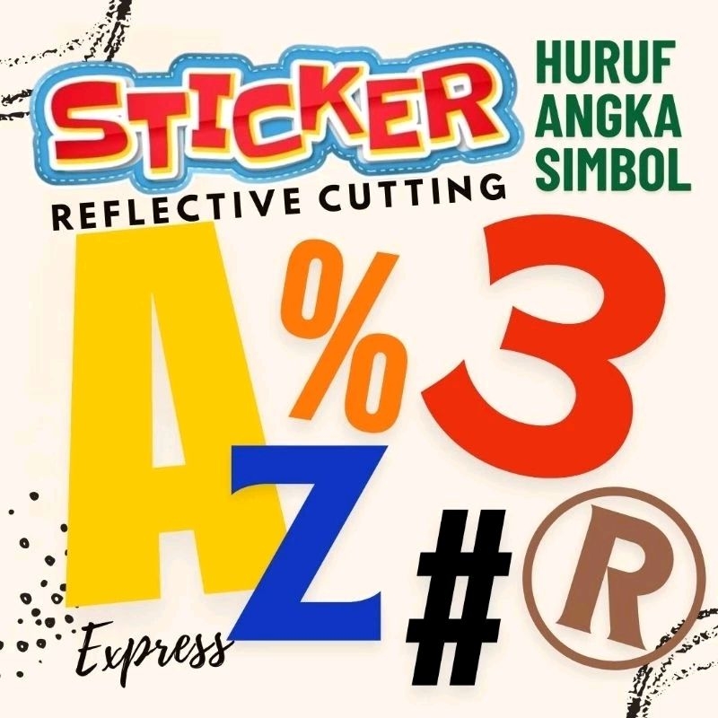 Jual CUTTING STIKER LOGO HURUF ABJAD ALPHABET ANGKA NUMERIK SIMBOL ...