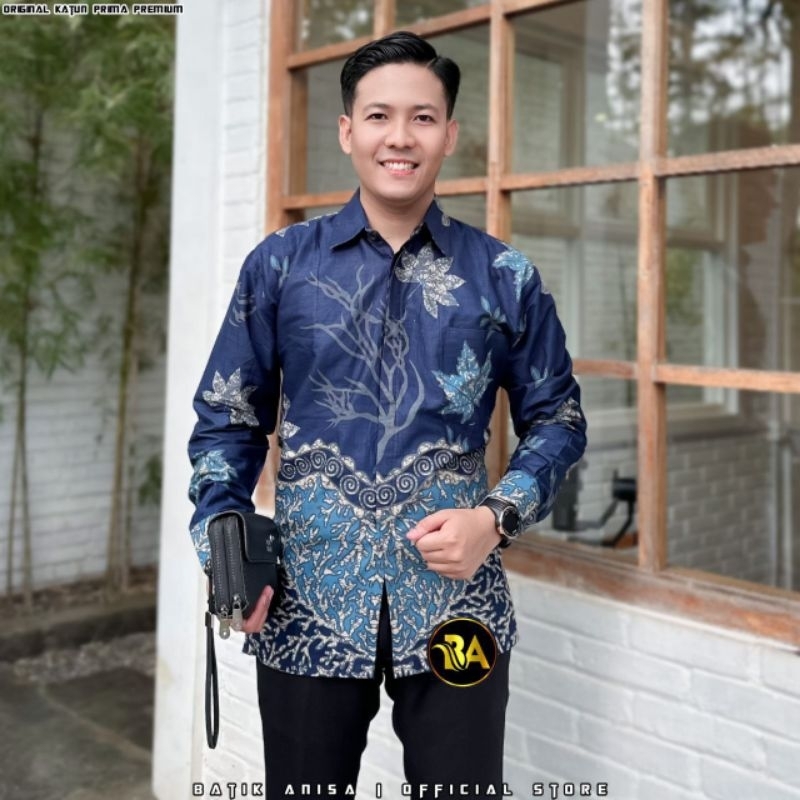 Jual BAJU BATIK MEWAH KEMEJA BATIK LENGAN PANJANG HEM BATIK PRIA DEWASA ...