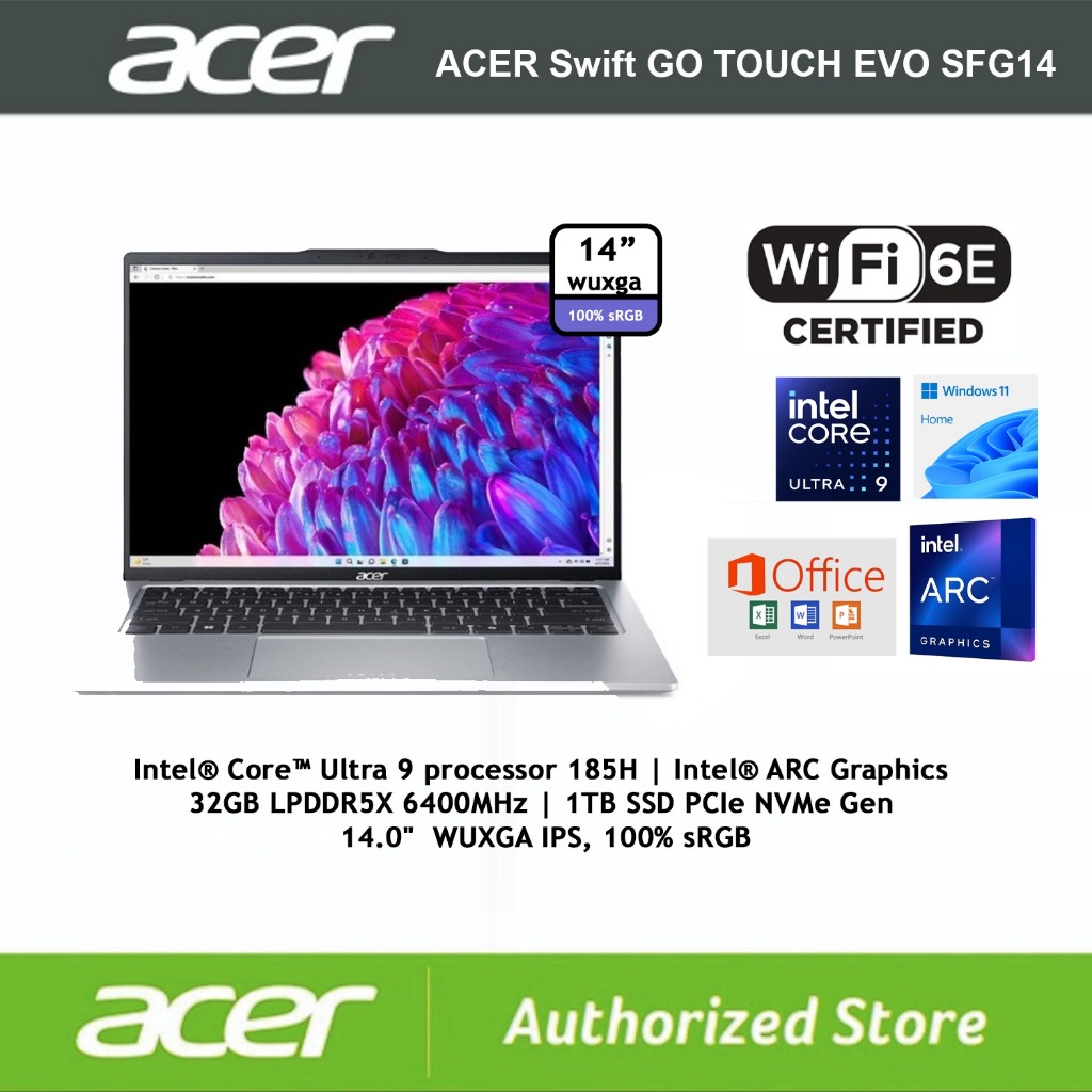 Jual [FREE SMARTWATCH] ACER Swift GO TOUCH EVO SFG14-73T-94QB Ultra 9 ...