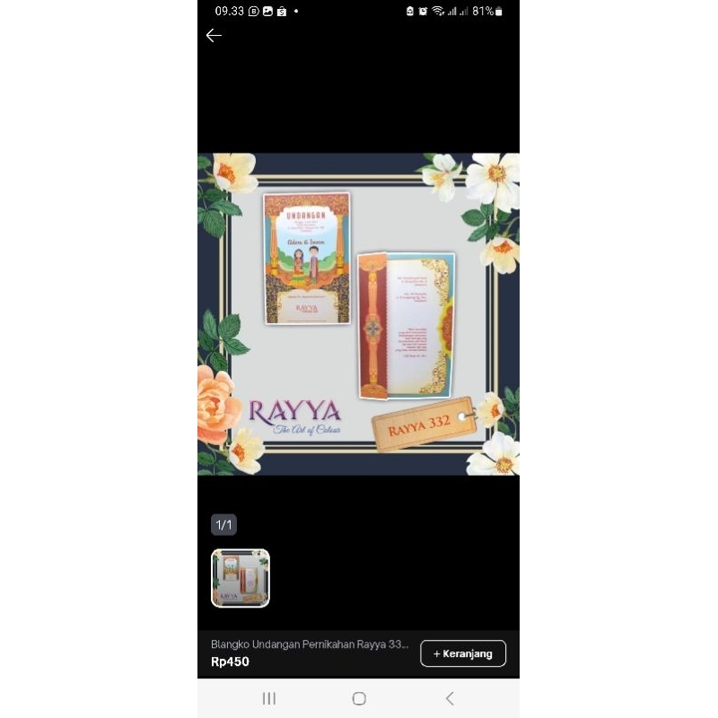 Jual cetak undangan pernikahan series rayya plus plastik opp | Shopee ...