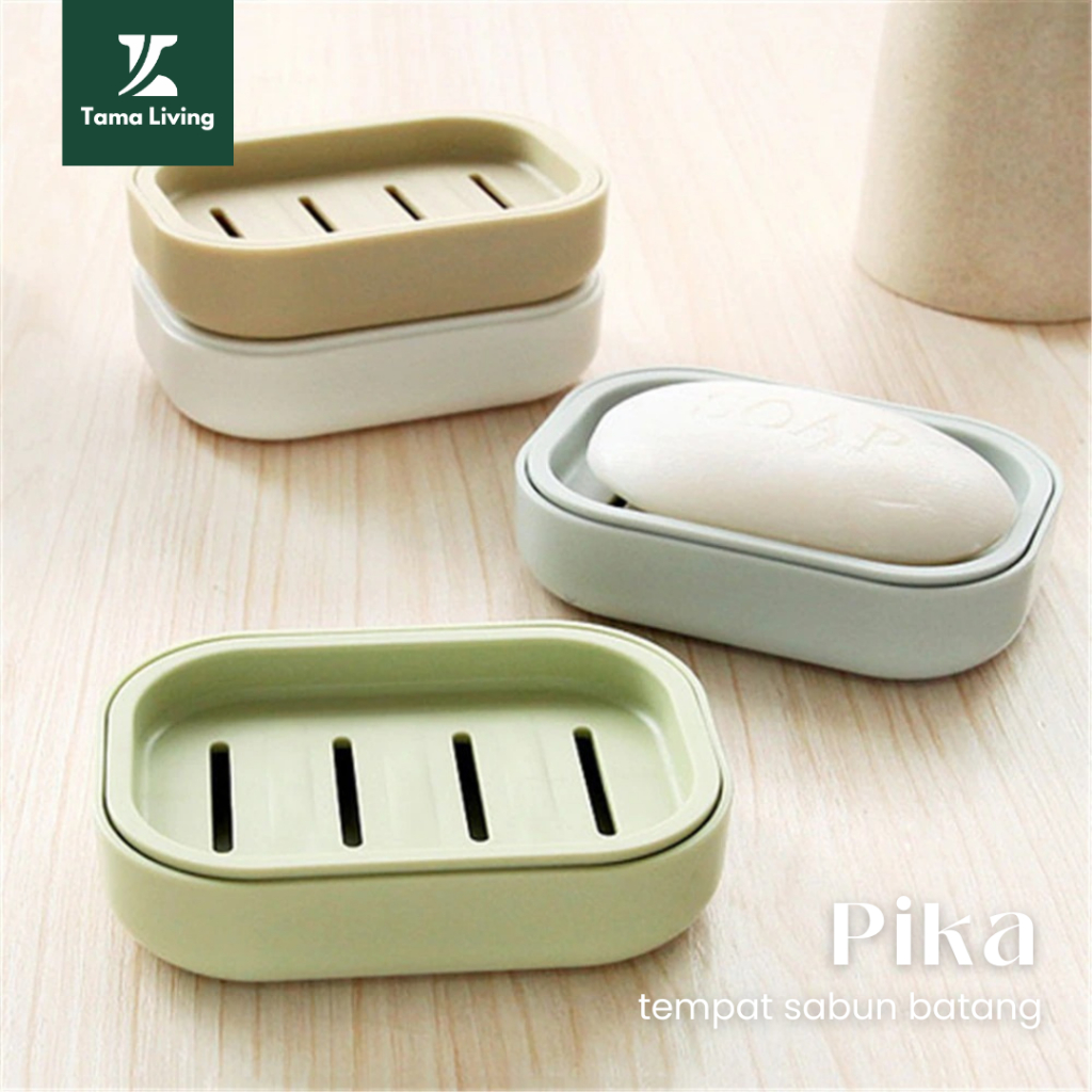 Jual TAMA LIVING Pika Tatakan Sabun Batang Plastik Round Estetik Wadah ...