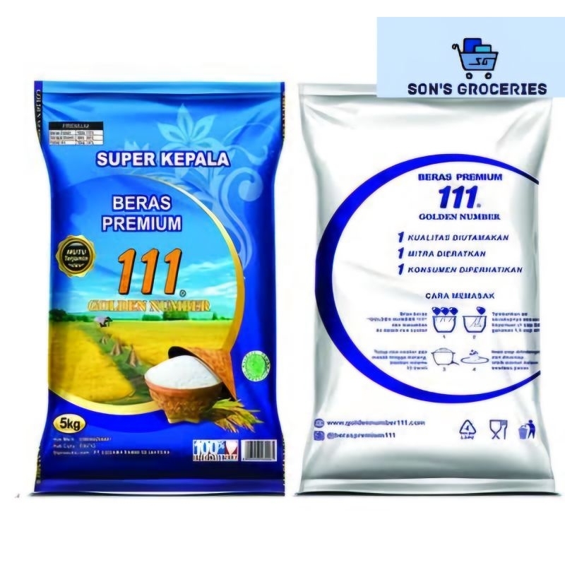 Jual Beras 111 5 kg Golden Number Biru Premium Super Kepala | Shopee ...