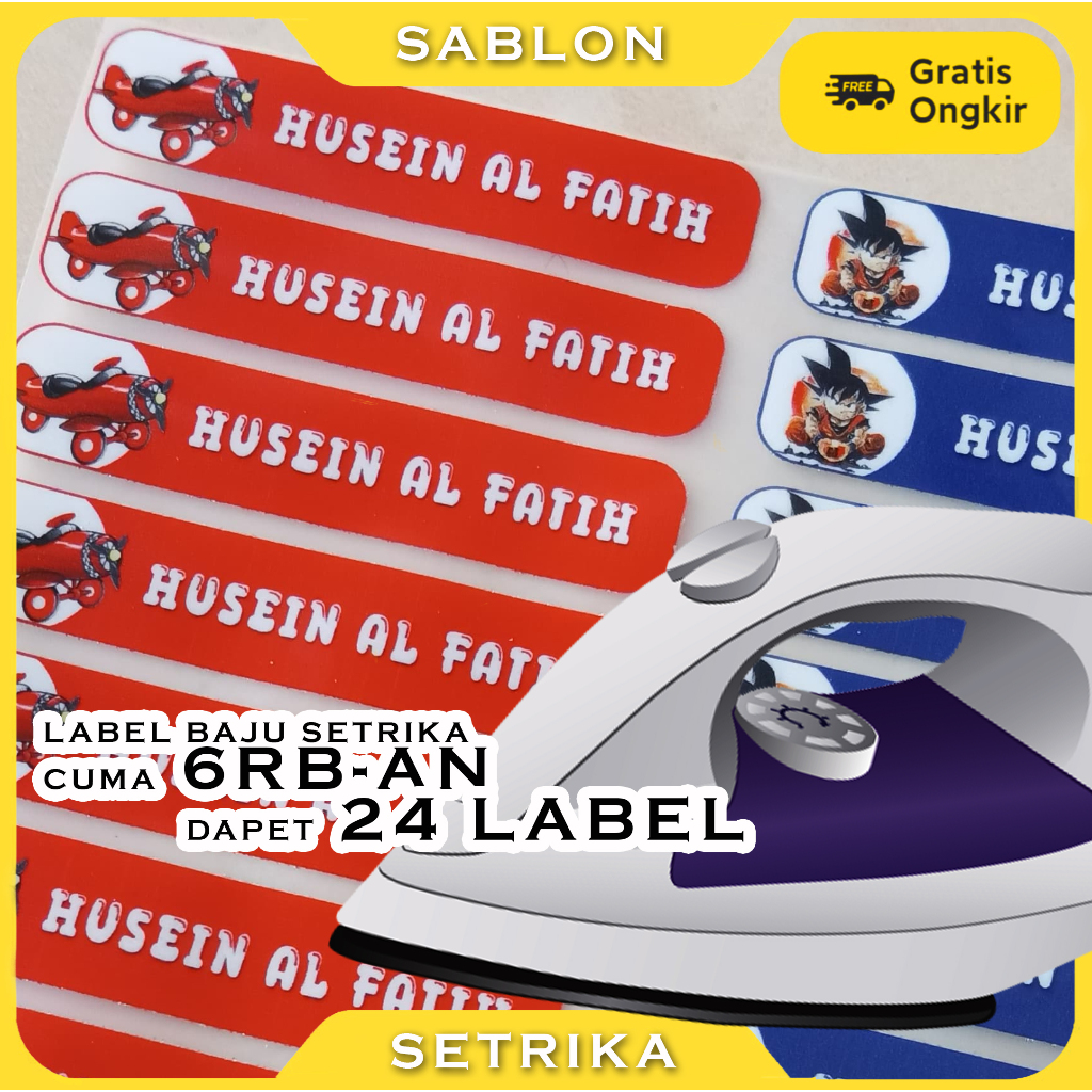 Jual Stiker Kain Baju Sablon Setrika Label Nama Custom Untuk Anak-anak ...