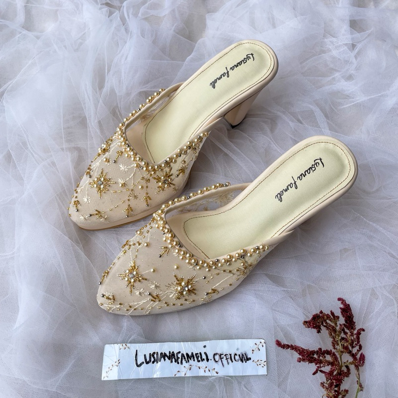 Jual NAURA | Heels Pesta mewah sepatu pengantin bride shoes 30 warna ...