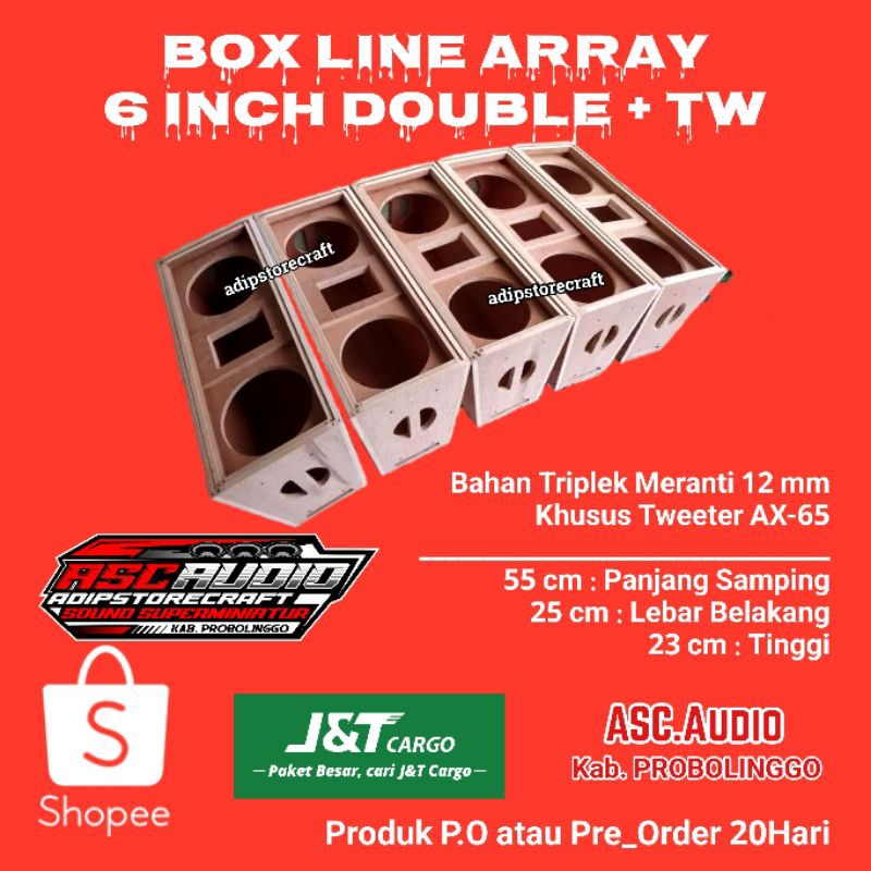 Jual Box Line Array 6 inch Double TW + Speaker Siap Pakai | Shopee Indonesia