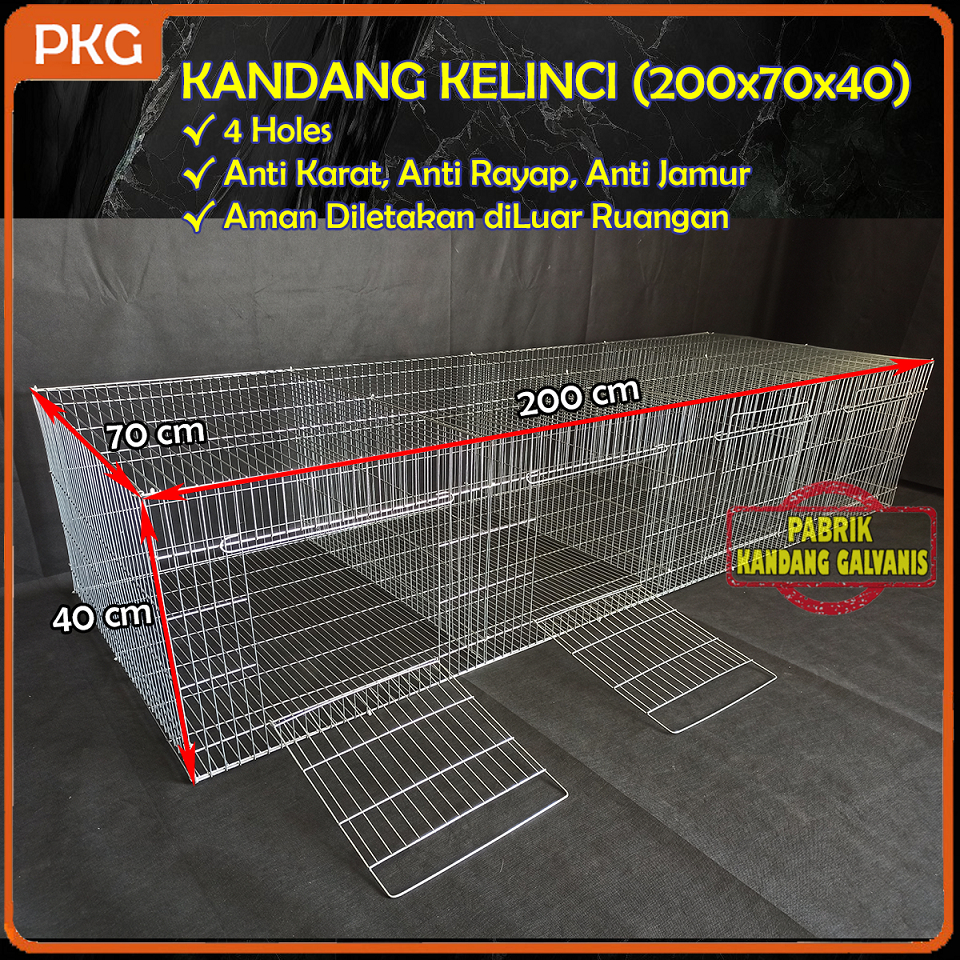 Jual Kandang Kelinci Galvanis 4 Hole 200x70x40 | Kurungan Besi Estetik ...