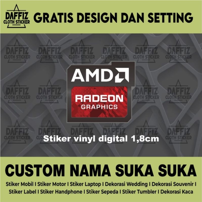 Jual STIKER VINYL AMD RADEON 1,8cmx1,8cm | Shopee Indonesia
