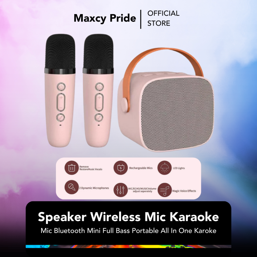 Jual Speaker Mic Karaoke Set 2 Bluetooth Full Bass Portable Lucu untuk ...