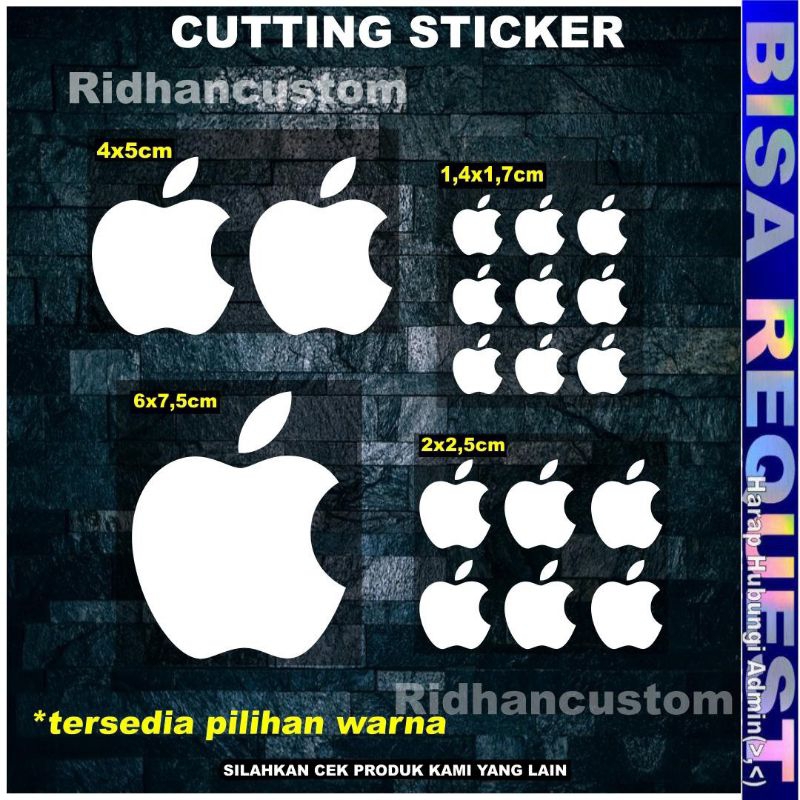 Jual [ LOGO APPLE ] CUTTING STICKER LOGO APPLE IPHONE IPONE MOTOR HELM ...