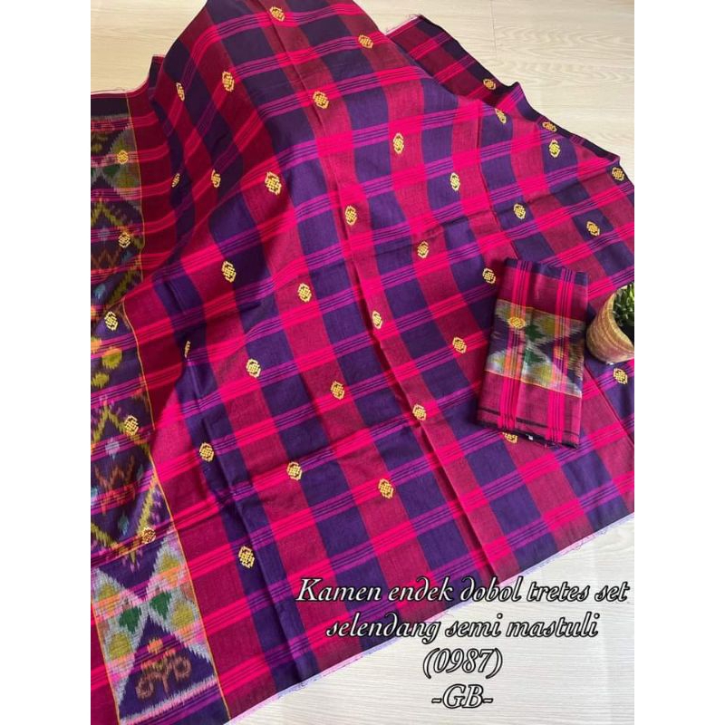 Jual kain lembaran,, ndek dobol set selendang..tenunan bali | Shopee ...