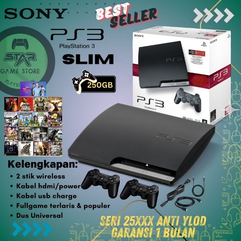 Jual Ps3 Slim Cfw Hdd 250gb Seri 25 Void Japan Full Game | Shopee Indonesia