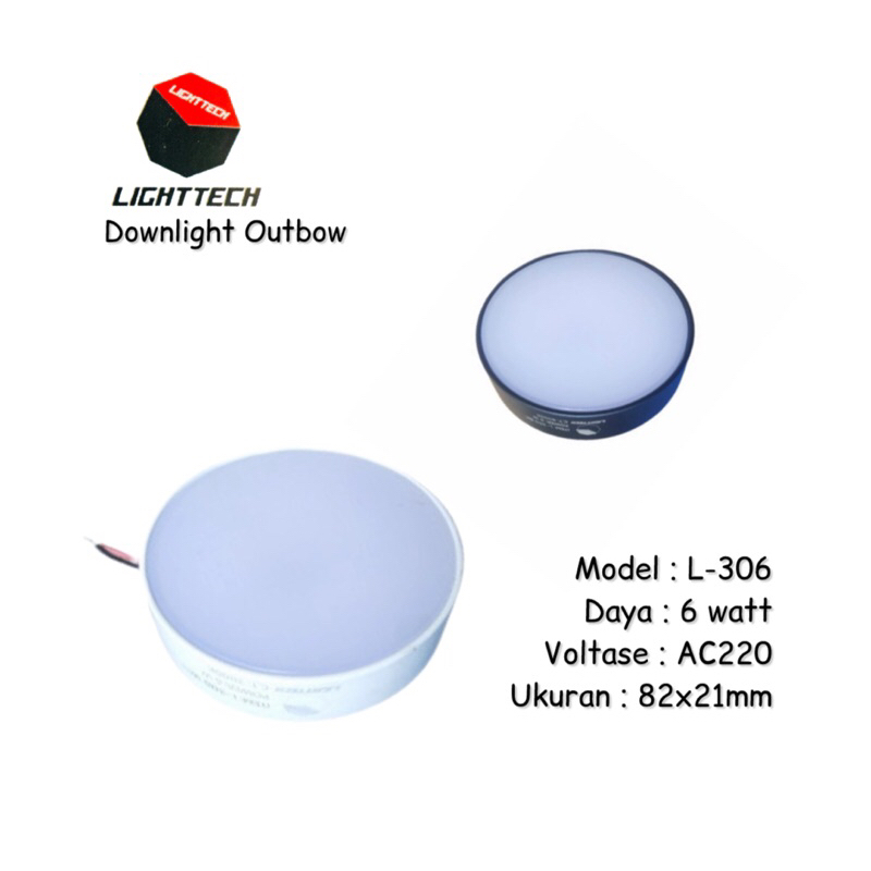 Jual Lampu Downlight outbow mini Led 6wat/Lighttech Utrathin surface Downlight L306 | Shopee ...