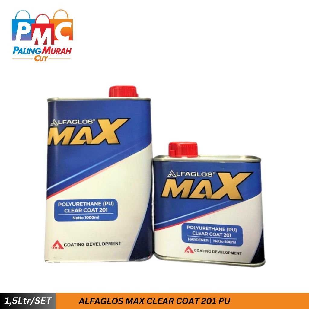 Jual Clear Coat Alfaglos Max 201 1.5 Liter set / Clear Pernis PU ...