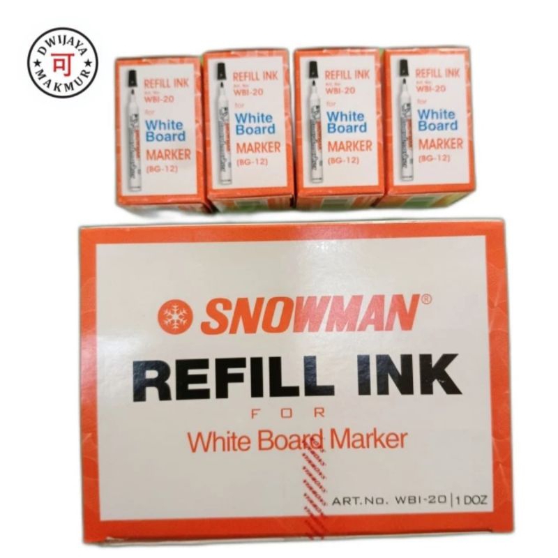Jual Snowman Refill Ink Tinta Spidol WhiteBoard Hitam | Shopee Indonesia