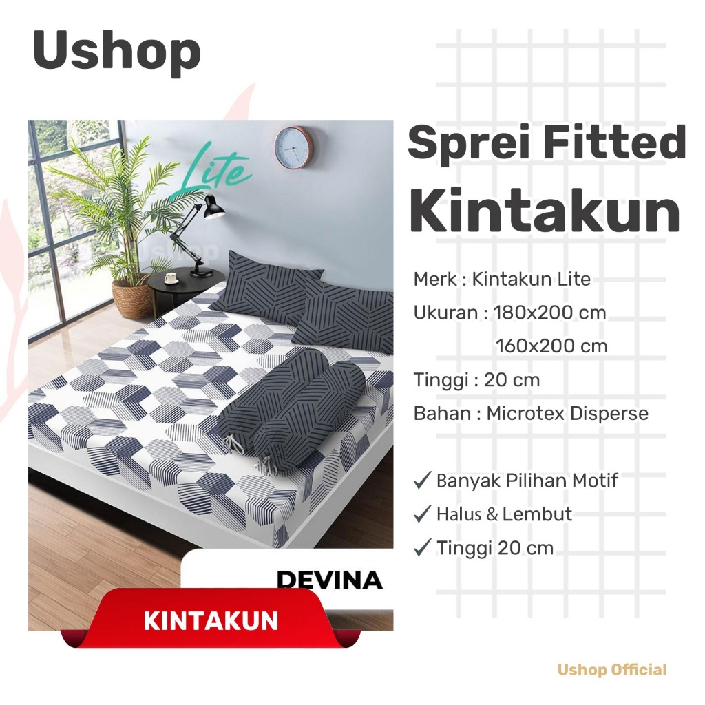 Jual Kintakun Lite Sprei King Size 180x200 Tinggi 20 cm - USHOP | Shopee Indonesia