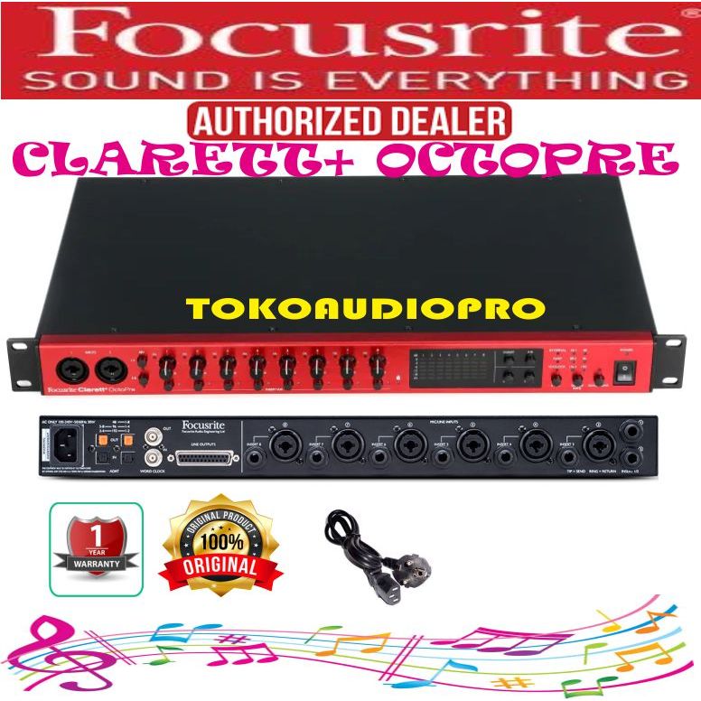 Jual Focusrite Clarett+ OctoPre 8-channel ADAT Preamp Soundcard ...