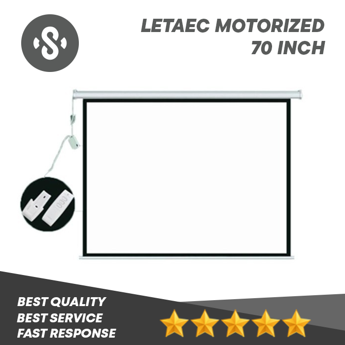 Jual Layar Projector Letaec Motorized Screen 70 Inch | Shopee Indonesia