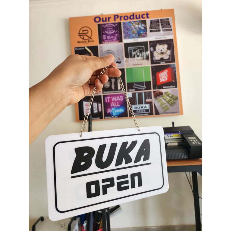 Jual Signage/Papan Petunjuk OPEN CLOSED (List Hitam) | Shopee Indonesia