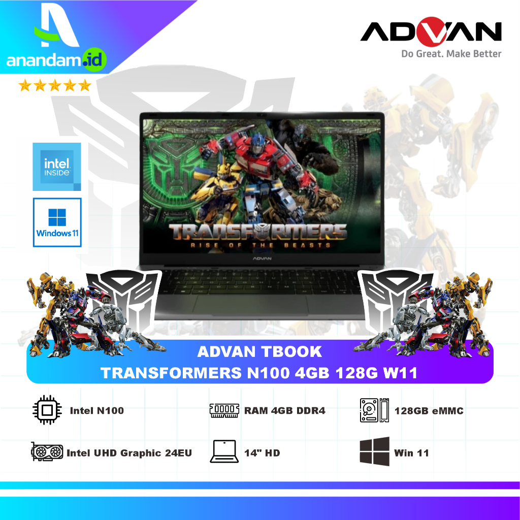 Jual Laptop Advan TBOOK X TRANSFORMER 14 inch Intel N100 4GB / 128GB ...
