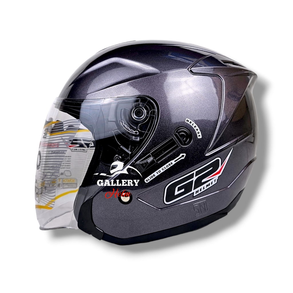 Jual HELM G2 OPTIMAX GUNMETAL GLOSSY | HELM HALF FACE | MODEL INK ...