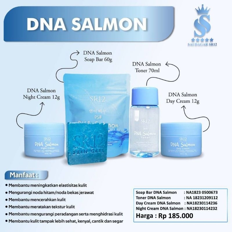 Jual DNA SALMON SR12 Mencerahkan Sekaligus Memperbaiki Skin barrier Kulit Wajah | Shopee Indonesia