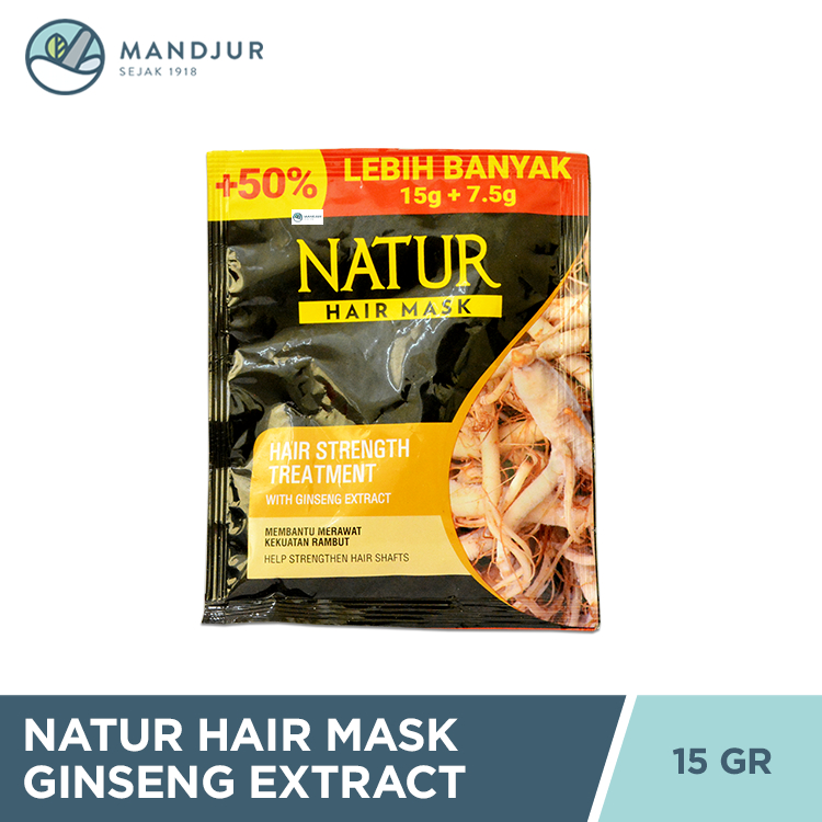 Jual Natur Hair Mask Ginseng Extract Sachet 15 Gram - Masker Rambut ...