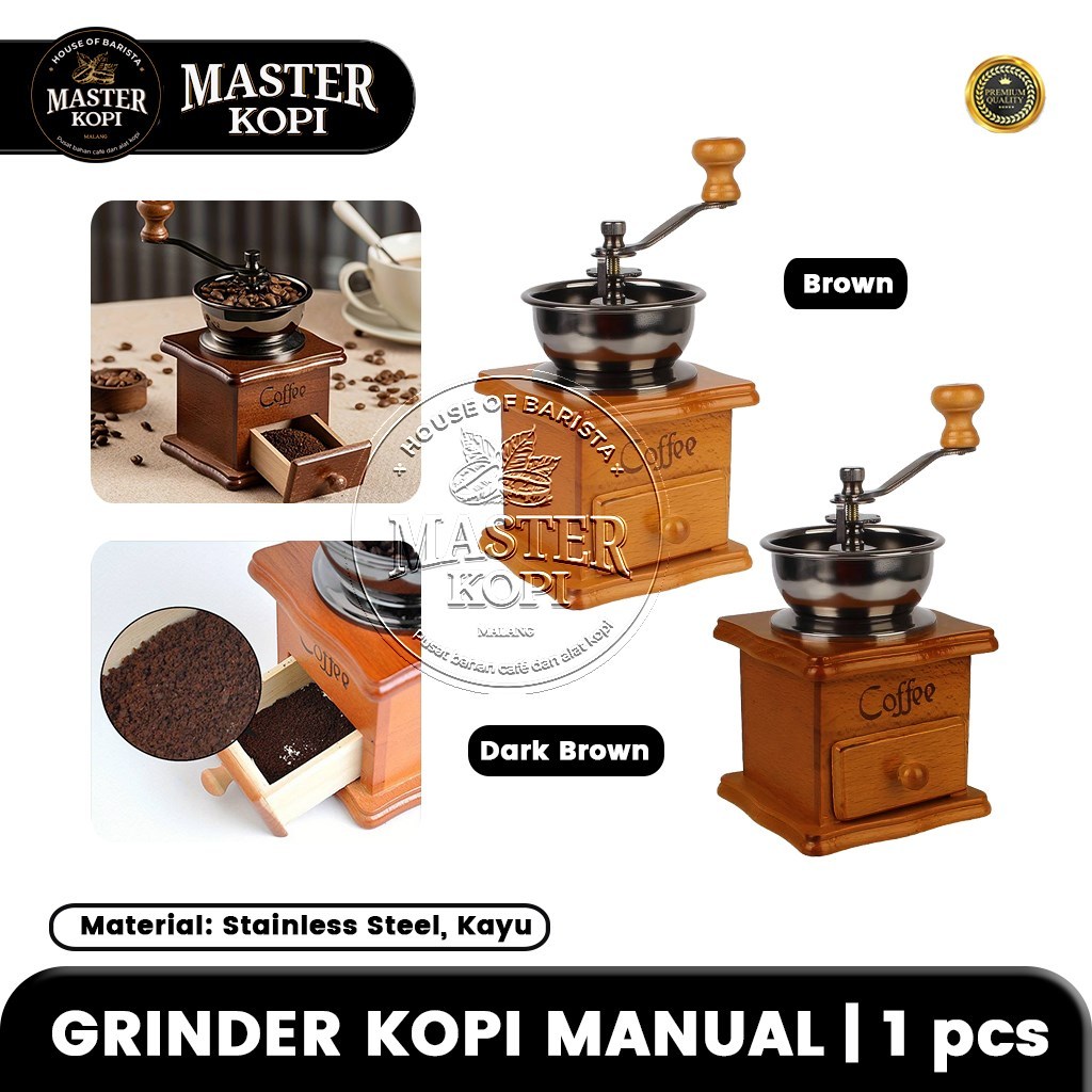 Jual Grinder Kopi Manual Kayu Coffee Grinder Wood Adjustable Alat ...
