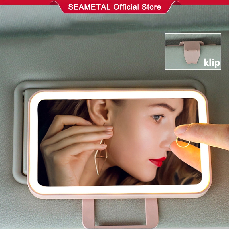 Jual SEAMETAL Cosmetic Mirror Sun Visor Mobil Cermin Makeup Compact ...