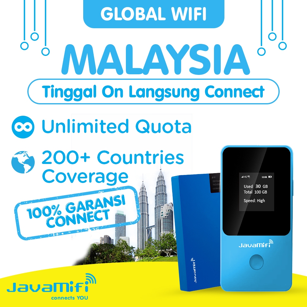 Jual JavaMifi 4G Global Travel Wifi Malaysia Unlimited Savvy | Sewa ...