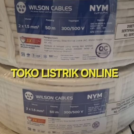 Jual KABEL WILSON NYM 2X1,5 METERAN TEMBAGA ASLI (SNI) | Shopee Indonesia