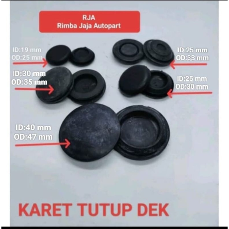 Jual Karet Tutup Dek Lubang Panel (ID.19 mm,25 mm,30,40 mm) | Shopee ...