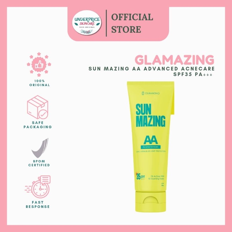Jual GLAMAZING Sun Mazing AA Advanced Acnecare SPF35 PA+++ | Shopee Indonesia