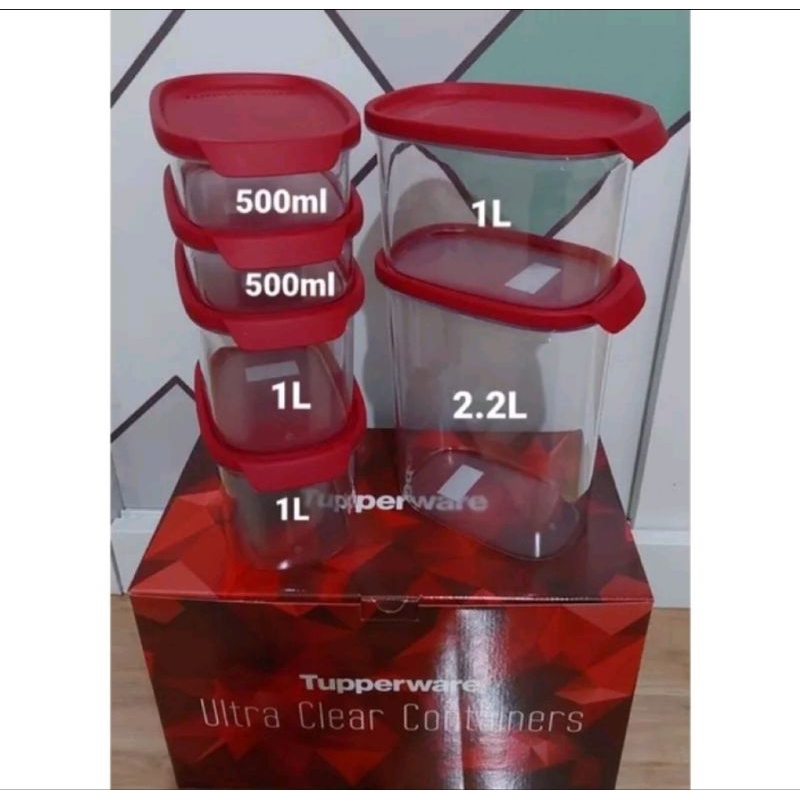 Jual Tupperware Ultra clear Set with box | Shopee Indonesia