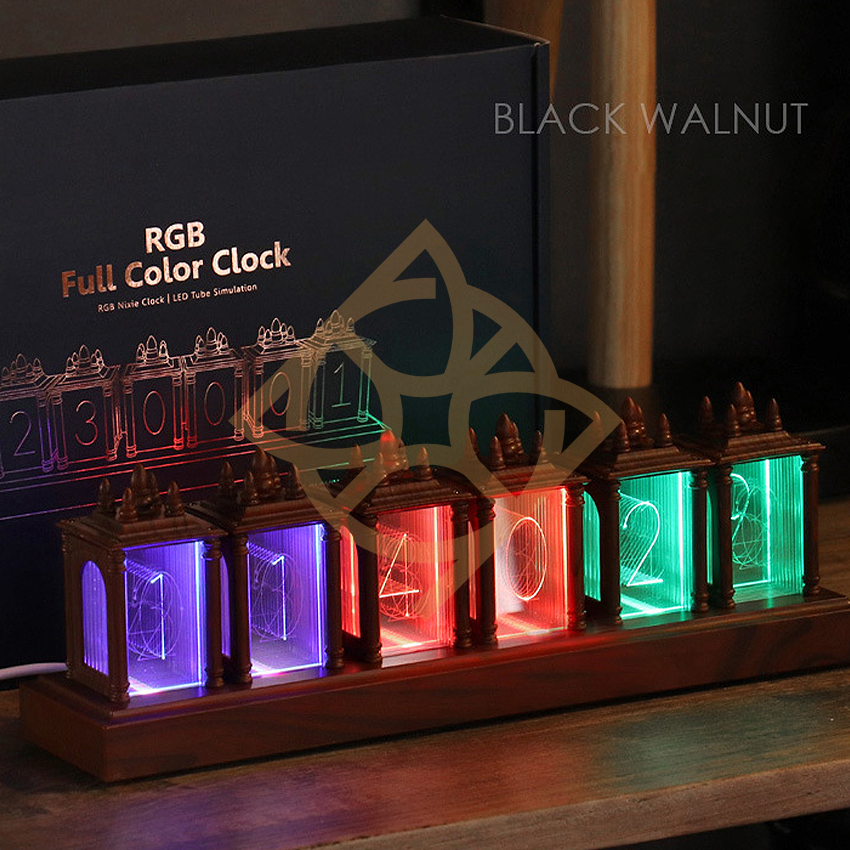 Jual [COD ] Jam meja digital LED nixie RGB Full Color retro minimalis ...
