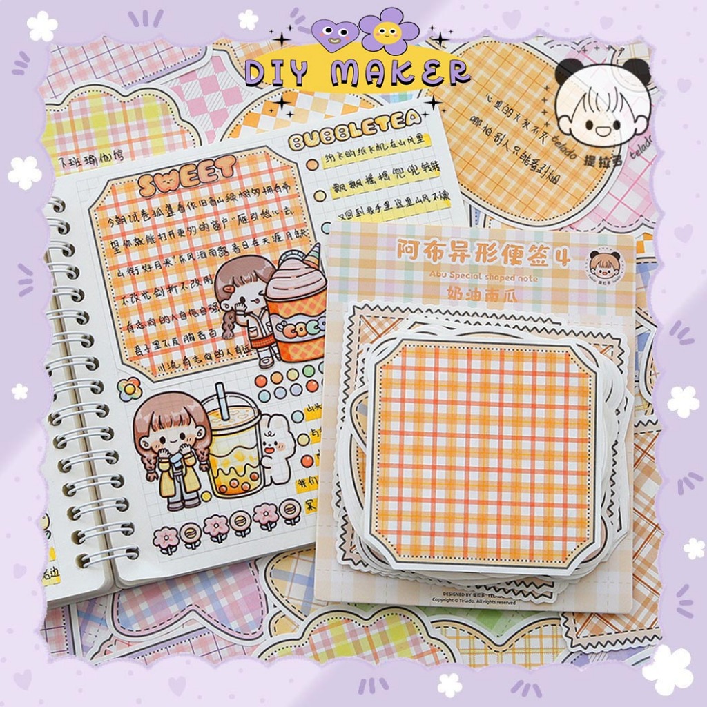 Jual DM 100 Lembar Kertas Catatan Journaling Kertas Memo Aesthetic Abu ...